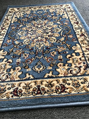 Deir Debwan Traditional Oriental Door Mat Area Rug Blue Persian (330,000 Point) Design 603 (2 Feet X 3 Feet)