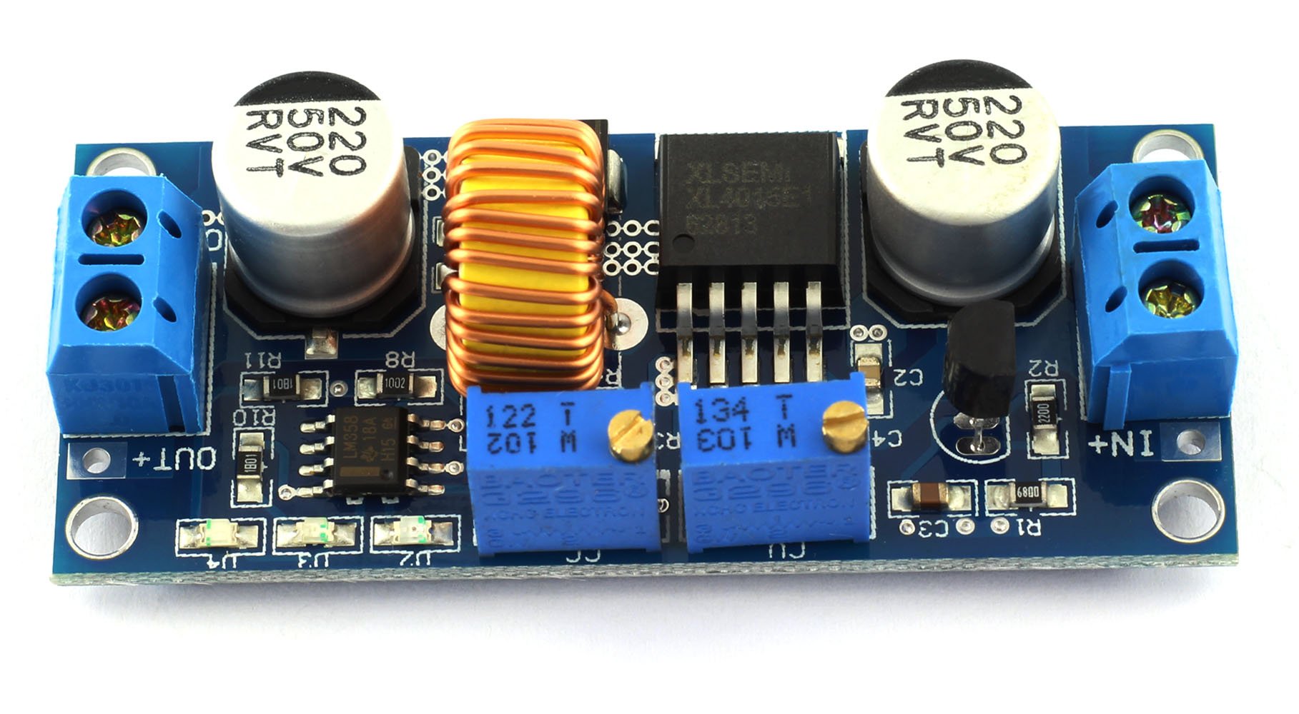DZS Elec DC-DC Step-Down Constant Current Regulator Module 4-38v Input to 1.25-36v Output Adjustable Large Power 5A 75W Converter for Charging or LED Driver Module