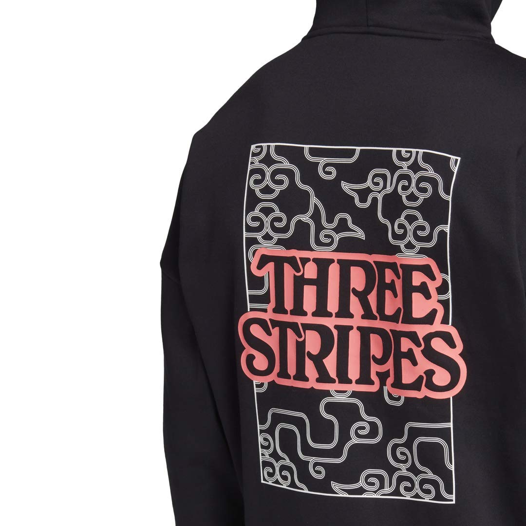 adidas mens 3-Stripes Cloud Fleece Hoodie Black X-Large