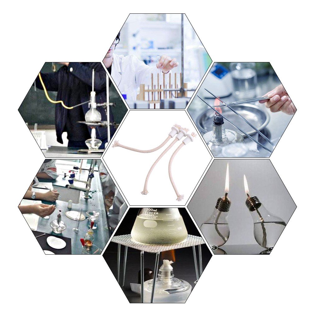 7 Pcs Oil Lamp Wick - Delaman Alcohol Lamp Wick Replacement Vintage Kerosene Lamp Wick Ceramic Lamp Accessories Oil Candle Lamp for Ceramic Heat,Experimentation and Lighting 7.2in