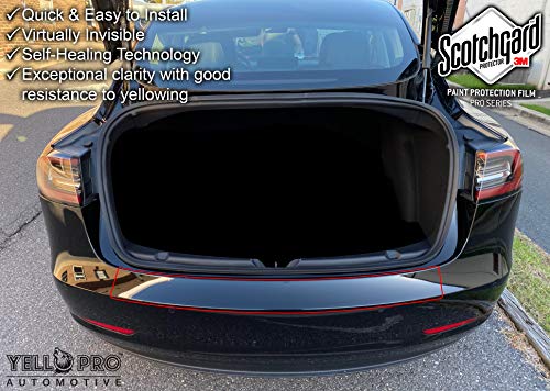 Yellopro Auto Custom Fit Tesla Model S 2017 2018 2019 2020 3M Scotchgard Pro Trunk Rear Bumper Edge Protector PPF Clear Bra Paint Anti Scratch Guard Self Healing Decal Sticker Cover Film Kit