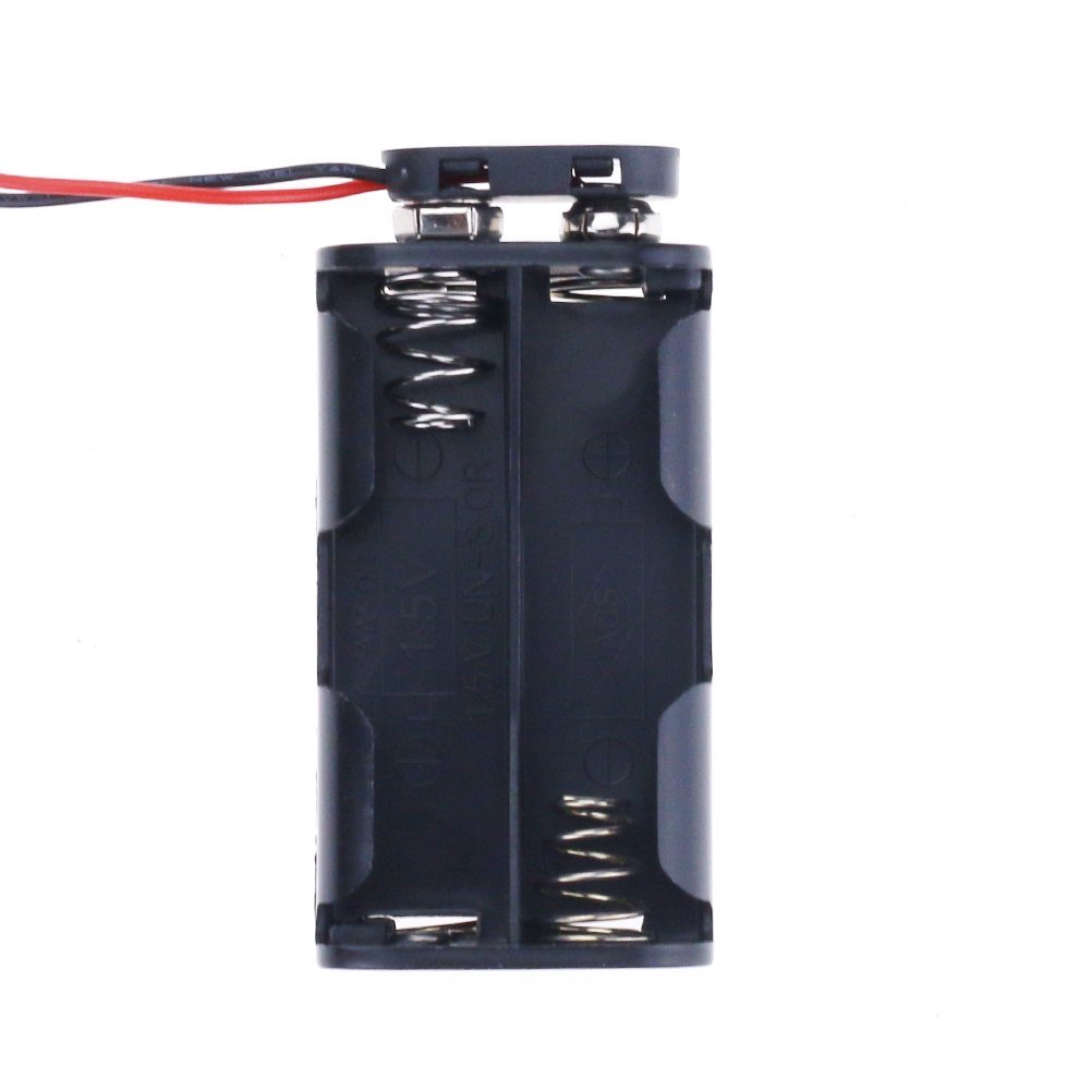 Hilitchi 2set Thicken Battery Holder for 4 x AA with Standard Snap Connector and Hard Plastic Housing T Type Wire