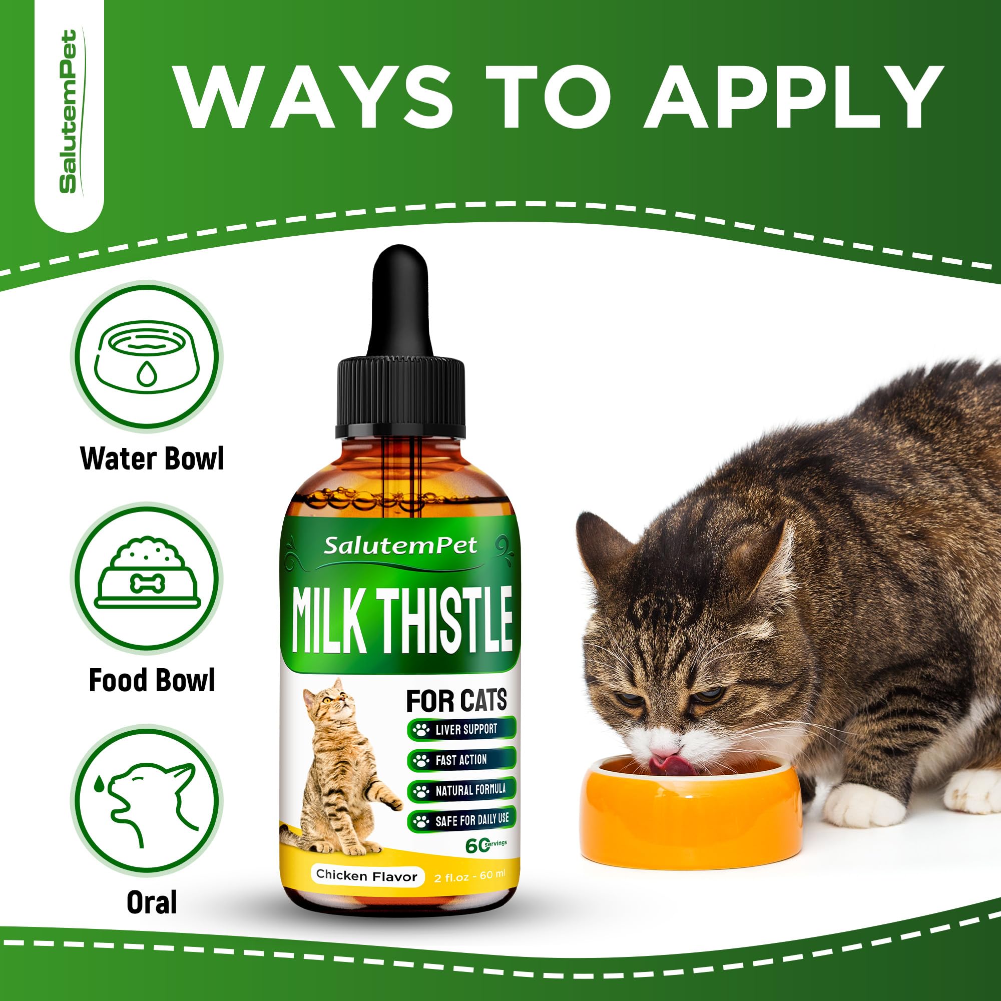 Milk Thistle for Cats | Cat Milk Thistle | Milk Thistle Cats | Liver Support for Cats | Natural Ingredients | 2 Pack x 2 Oz