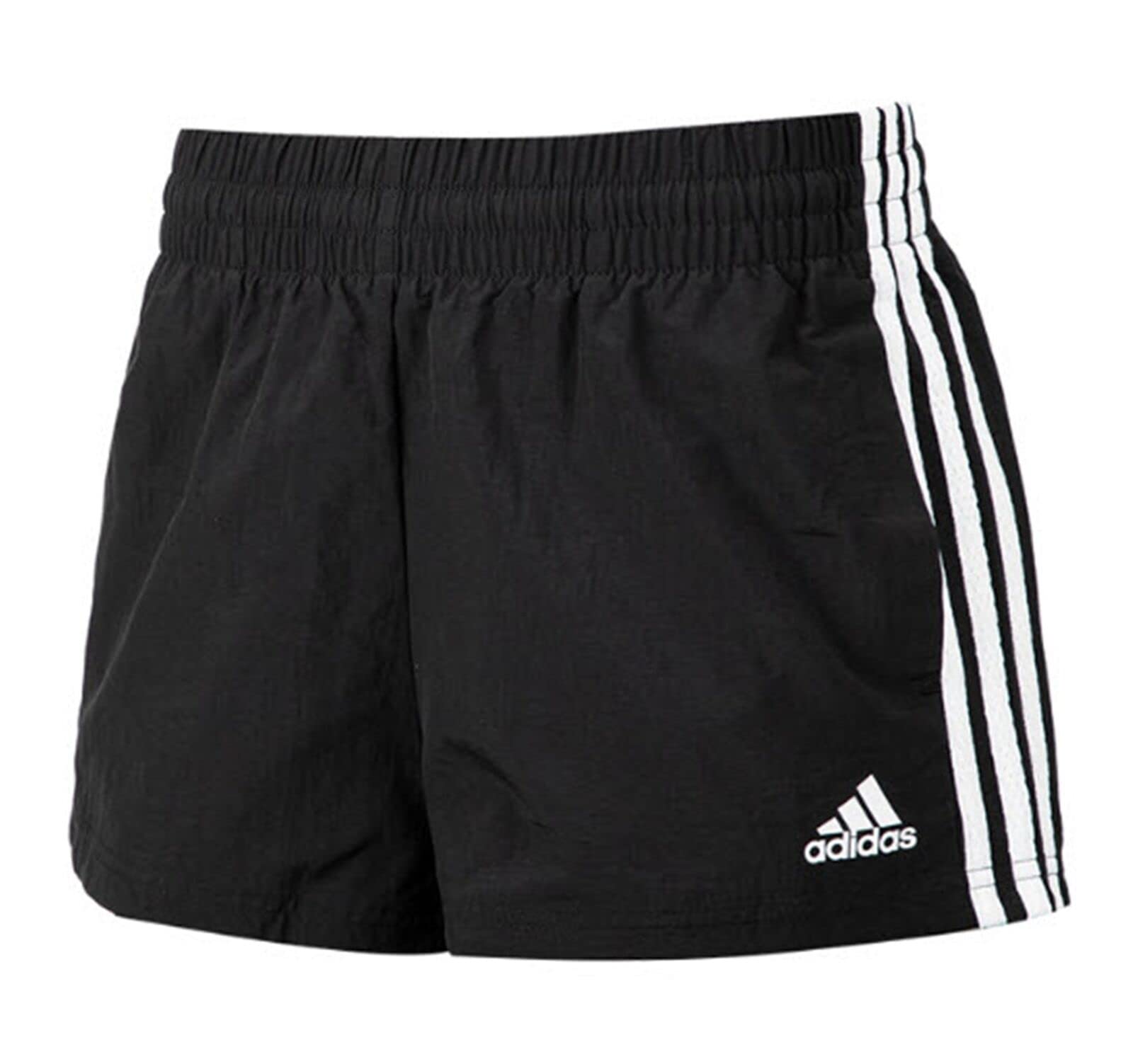 adidas Women's 3-Stripes Woven Shorts, Black/White, Small