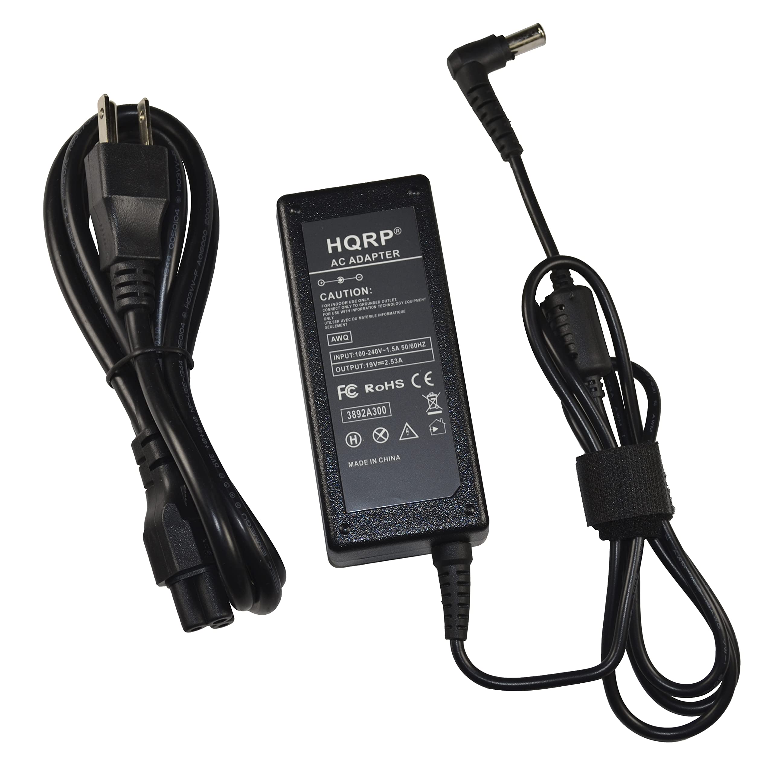 HQRP 19V AC Adapter Compatible with Samsung HW-K360 HW-KM36 HW-KM36C PS-WK360 Soundbar Speaker System Power Supply Cord Adaptor + Euro Plug Adapter