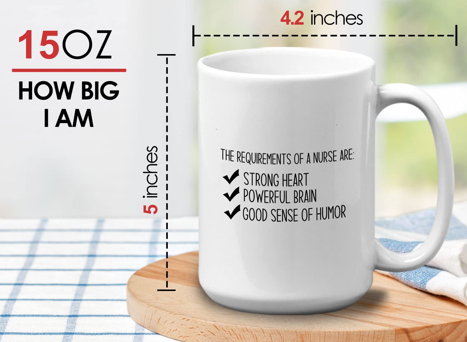 Bubble Hugs Nurse Coffee Mug 15oz White - The Requirements - Labor Clinical Certified Nursing Assistant Surgical Emergency Oncology Practitioner