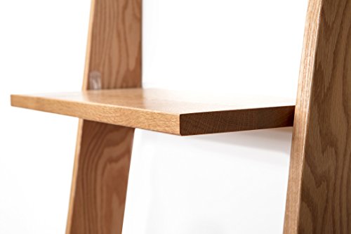 Premium Leaning Ladder Shelf, NO ASSEMBLY REQUIRED, MADE IN THE USA, Beautiful wood finish, Easy setup, Sturdy, Durable, Smooth, Easy to Move and Set Up, Multiple Finish Options (Natural Oak)