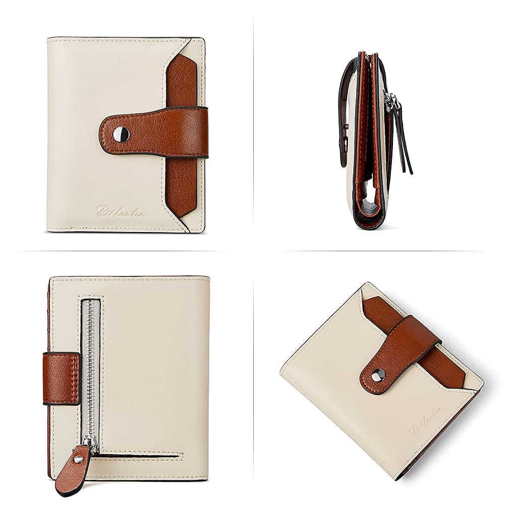 BOSTANTEN Women Handbag Genuine Leather Soft Designer Top Handle Purses Bundle with Women Leather Wallet RFID Blocking Small Bifold Wallet with ID Window