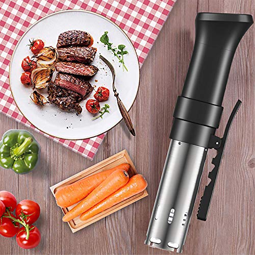 Fityou Sous Vide Cooker 1100W, Thermal Immersion Circulator with Recipe and Adjustable Clamp, Sous Vide Heater with Accurate Temperature & Digital Timer, Ultra Quiet Stainless Steel