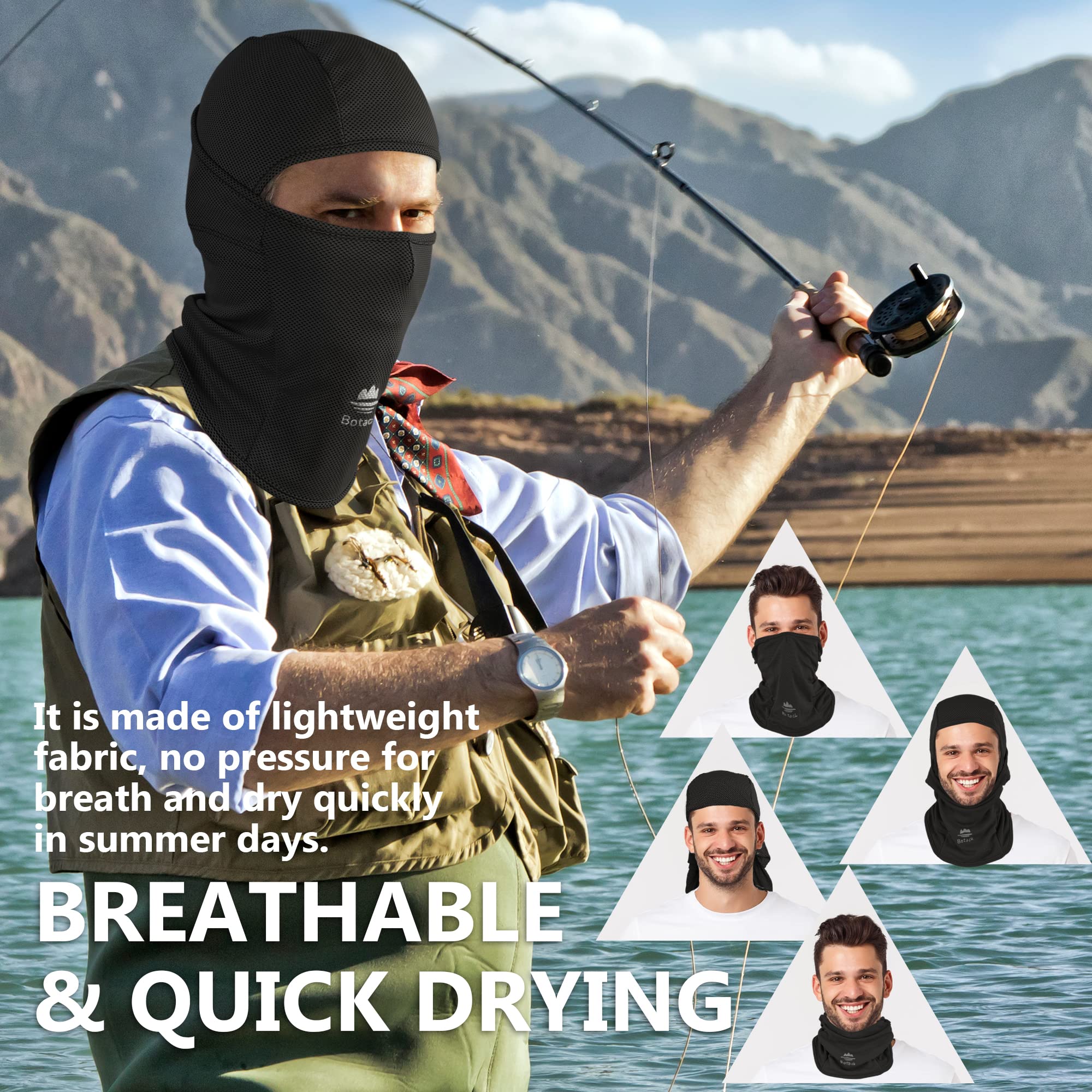 Botack Ski Mask Balaclava Face Mask Sun UV Protection Breathable Full Head Mask for Men Women Cycling