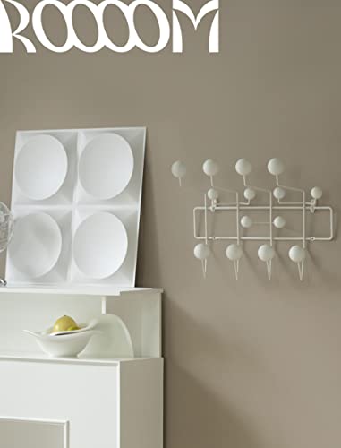 SHISEDECO Classic Hang it All Coat Rack, Mid Century Modern Wall Mounted Coat Hooks with Painted Solid Wooden Balls(Multi Colors Available) (White)
