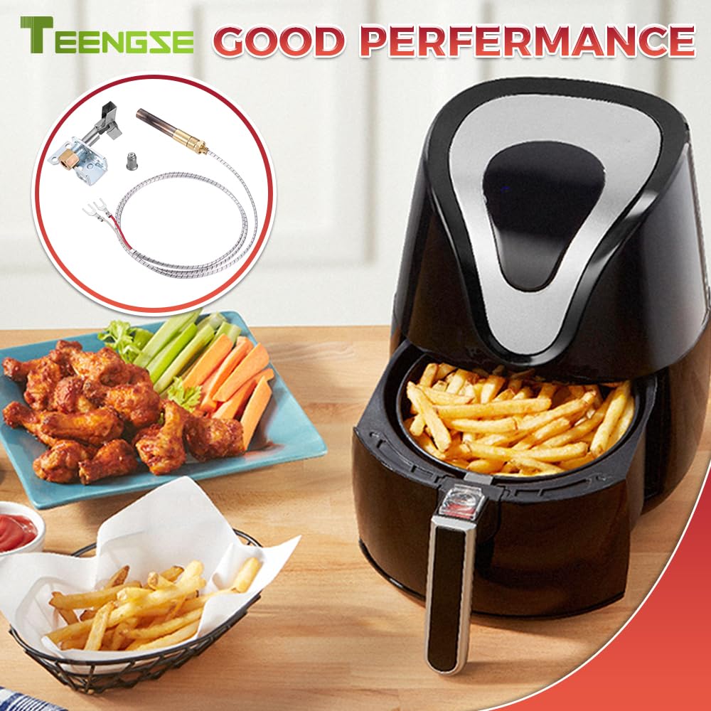TEENGSE Pilot Burner 750 Millivolt Thermopile Assembly, Natural Gas & Propane Gas Pilot Orifice, Compatible with Cecilware Fryer Imperial Fryer Series
