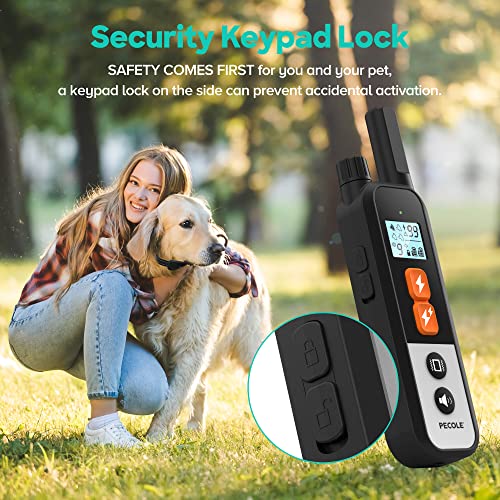 Dog Training Collar with Remote, Shock Collar for Dogs with Vibration and Beep Modes, Rechargeable Transmitter with Security Lock, Waterproof Collar, 99 Adjustable Levels β All Breeds, Sizes
