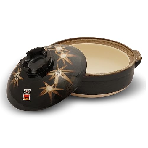Yokkaichi Banko-yaki Donabe Clay Pot : Elegant Autumn Leaf Earthenware Pot – Microwave and Oven safe-Perfect for Stewed & Hot Pot Dishes, Made in Japan (8)