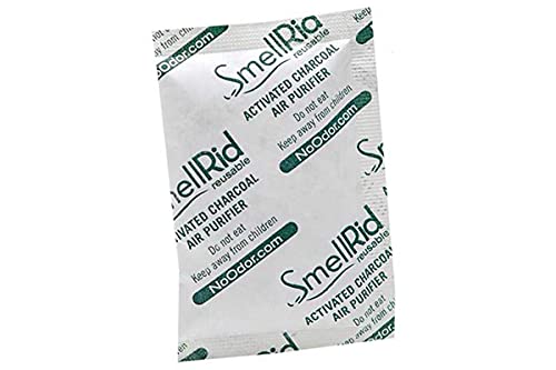 SMELLRID Reusable Activated Charcoal Smell Absorbent [20 Pack] - Small 25g (2.6" x 3.7") Pack Treats 12 Sq. Ft.- Premium Natural Odor Remover Packs for Small Spaces & Items
