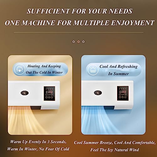 Cryfokt Mini Air Conditioner, Small Air Conditioner Heater with Remote Control, 2000W Portable Wall Mounted Ac, Wall Mounted Air Conditioner and Heater Combo for Bathroom, Bedroom