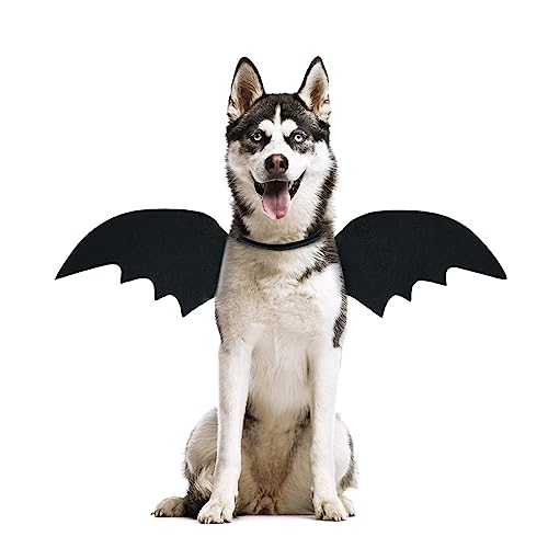 Dog Bat Costume, Halloween Pet Costume Bat Wings Cosplay Medium Dog Dress Up Accessories for Party