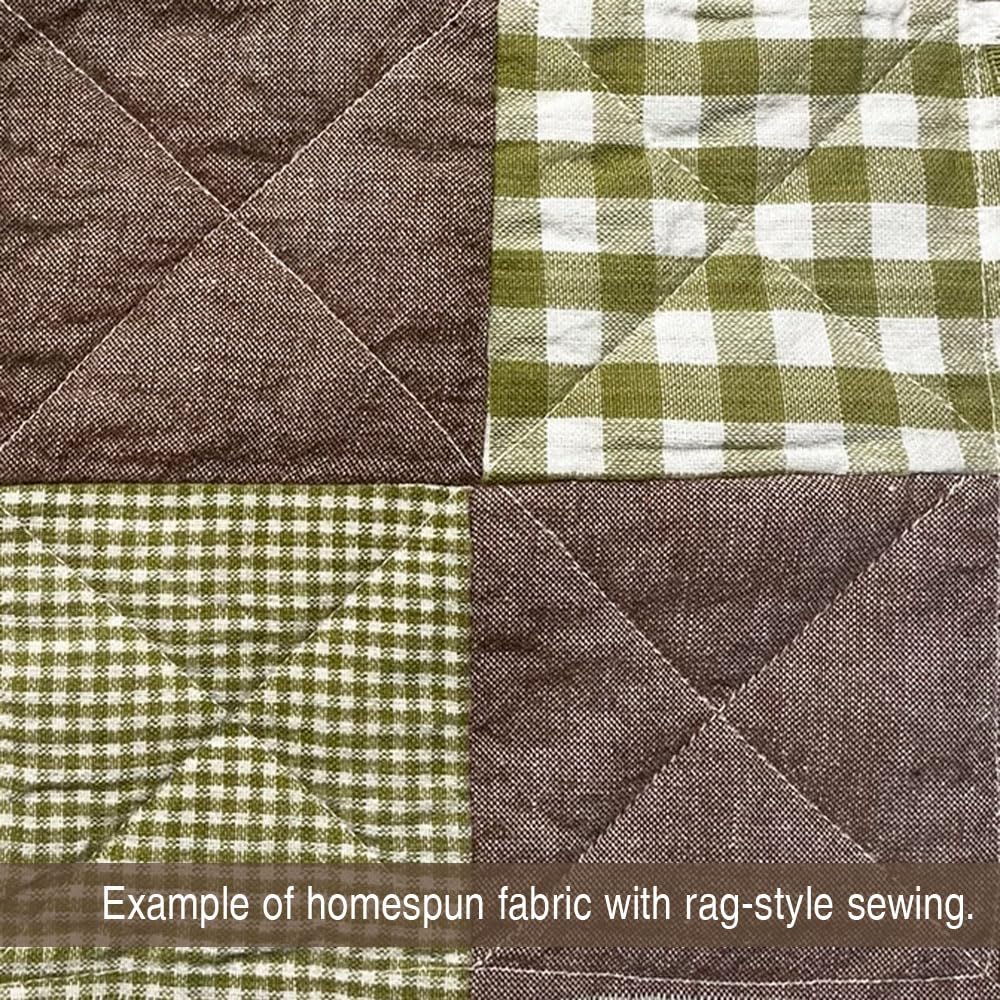 Sage Green 5 Mini Buffalo Plaid Homespun Cotton Fabric by JCS - Sold by The Yard