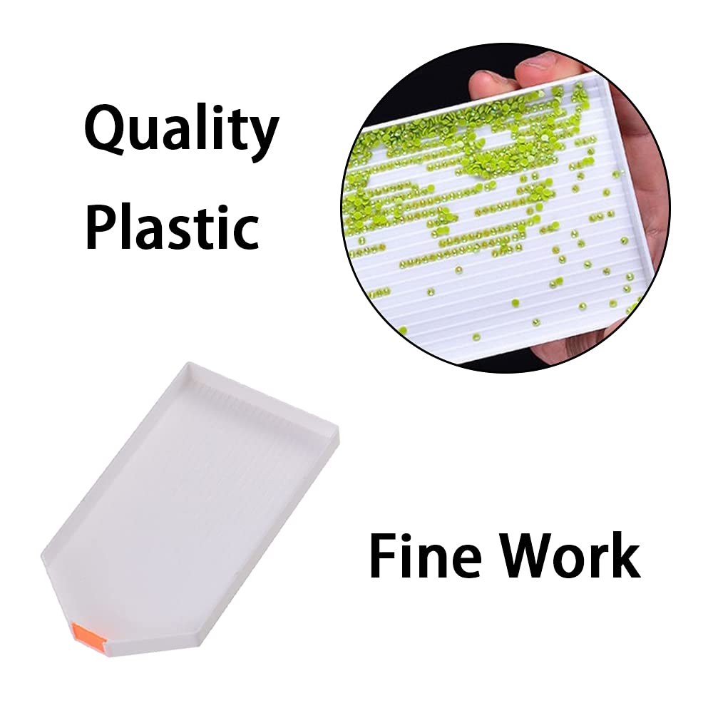 yeenelwboo Plastic Bead Sorting Tray, High-Capacity DIY Diamond Painting Storage Box,Diamond Painting Tool for Nail Art and Diamond Embroidery(6.30 * 3.54in)(4 Pcs)