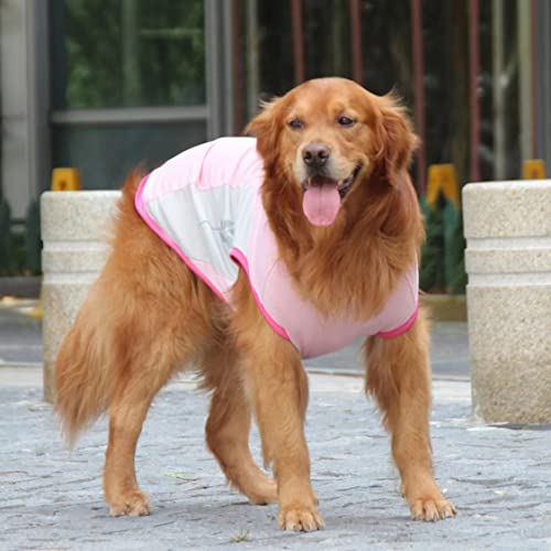 Dog Cooling Vest Instant Cooling T-Shirts for Summer Evaporative Microfiber Sun Protection Jacket Lightweight for Walking, Running High Visibility for Outdoor Activity (XXXL, Pink)