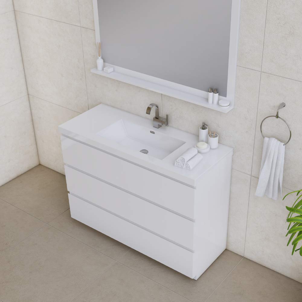 Alya Bath Paterno Bathroom Vanity, 42", White
