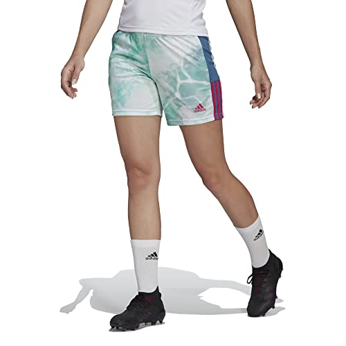 adidas womens Tiro Shorts, Altered Blue/Mint Rush/White, Medium US