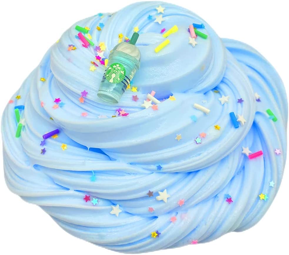 Blue Coffe Cup Butter Slime, Super Soft & Non-Sticky, Birthday Gifts for Girls and Boys