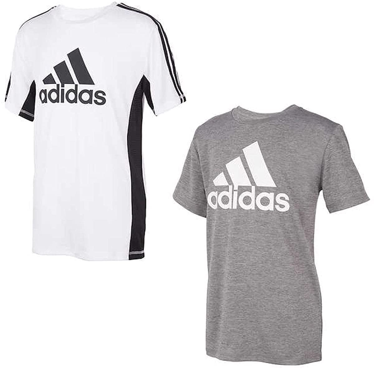 adidas Youth Boy's 2 Pack Performance Tees (Black/Red, Medium(10/12))