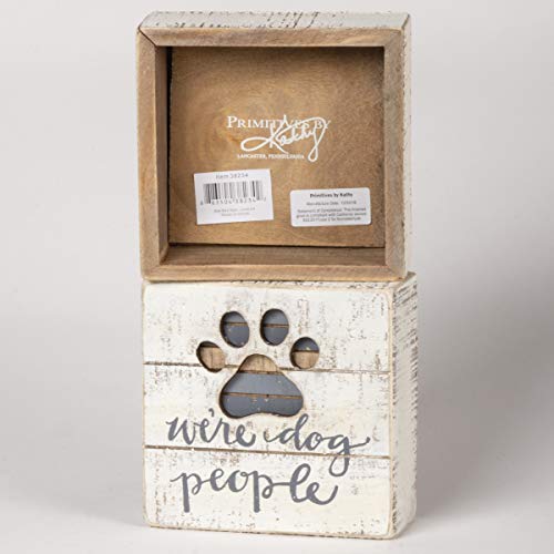 Primitives by Kathy Hand-Lettered Slat Box Sign, We're Dog People
