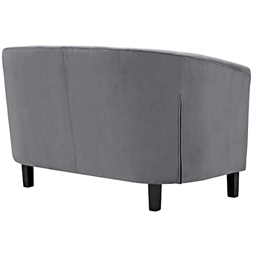 Modway Prospect Velvet Upholstered Contemporary Modern Loveseat In Gray