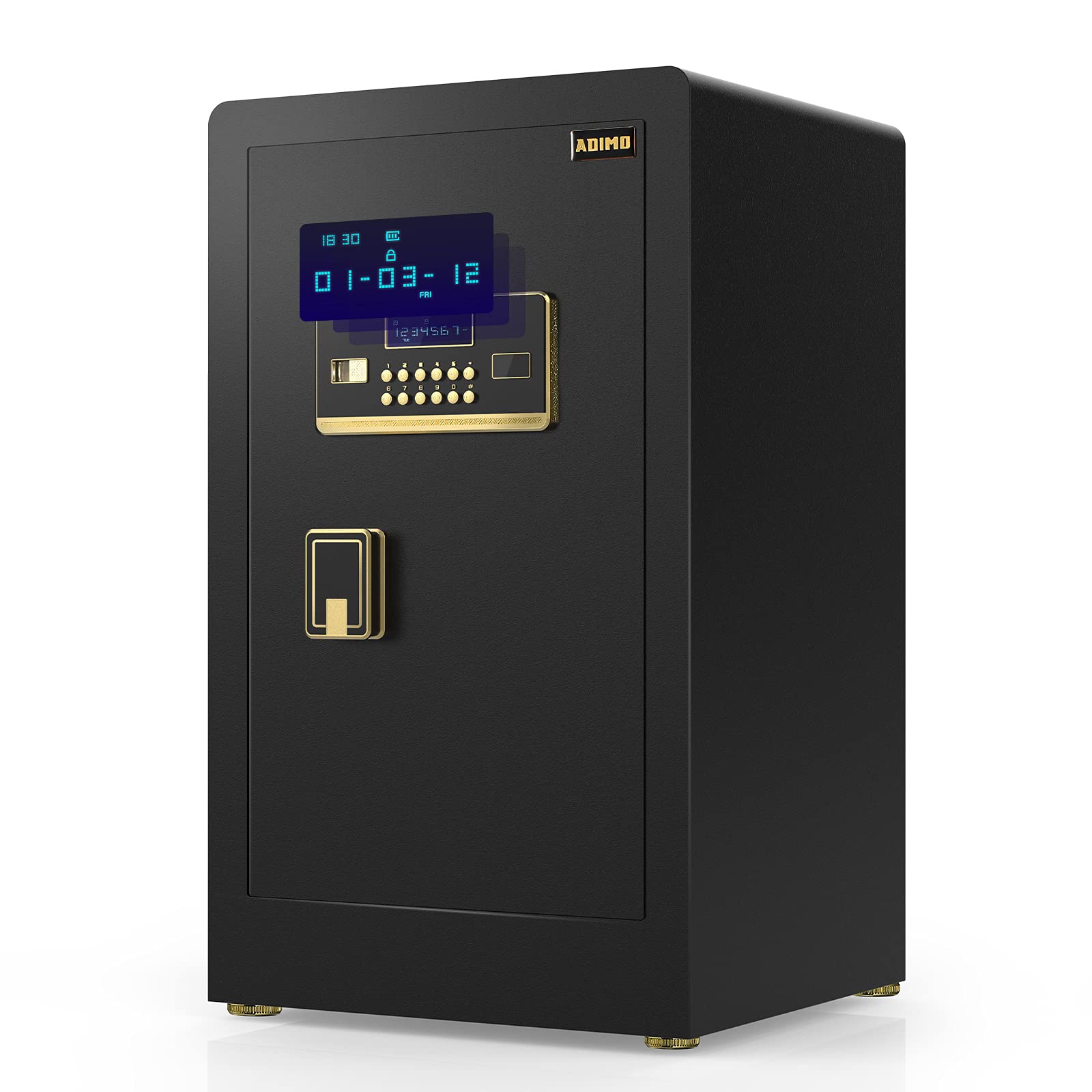 ADIMO Safe, 2.2 Cubic Feet Cabinet Safe Box with Digital Keypad and Key Lock, Built In Cabinet Box, Double Keys, Removable Shelf for Jewelry, Documents, Valuables