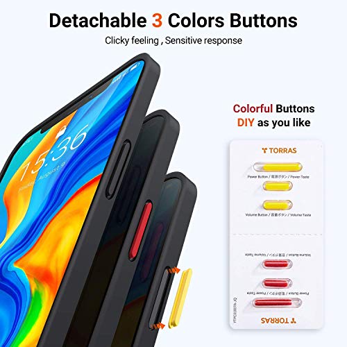 TORRAS Shockproof for iPhone 12 Pro Max Case, Military Grade Drop Protection Translucent Matte Case Compatible for iPhone 12 Pro Max Phone Case, Guardian Series, Black