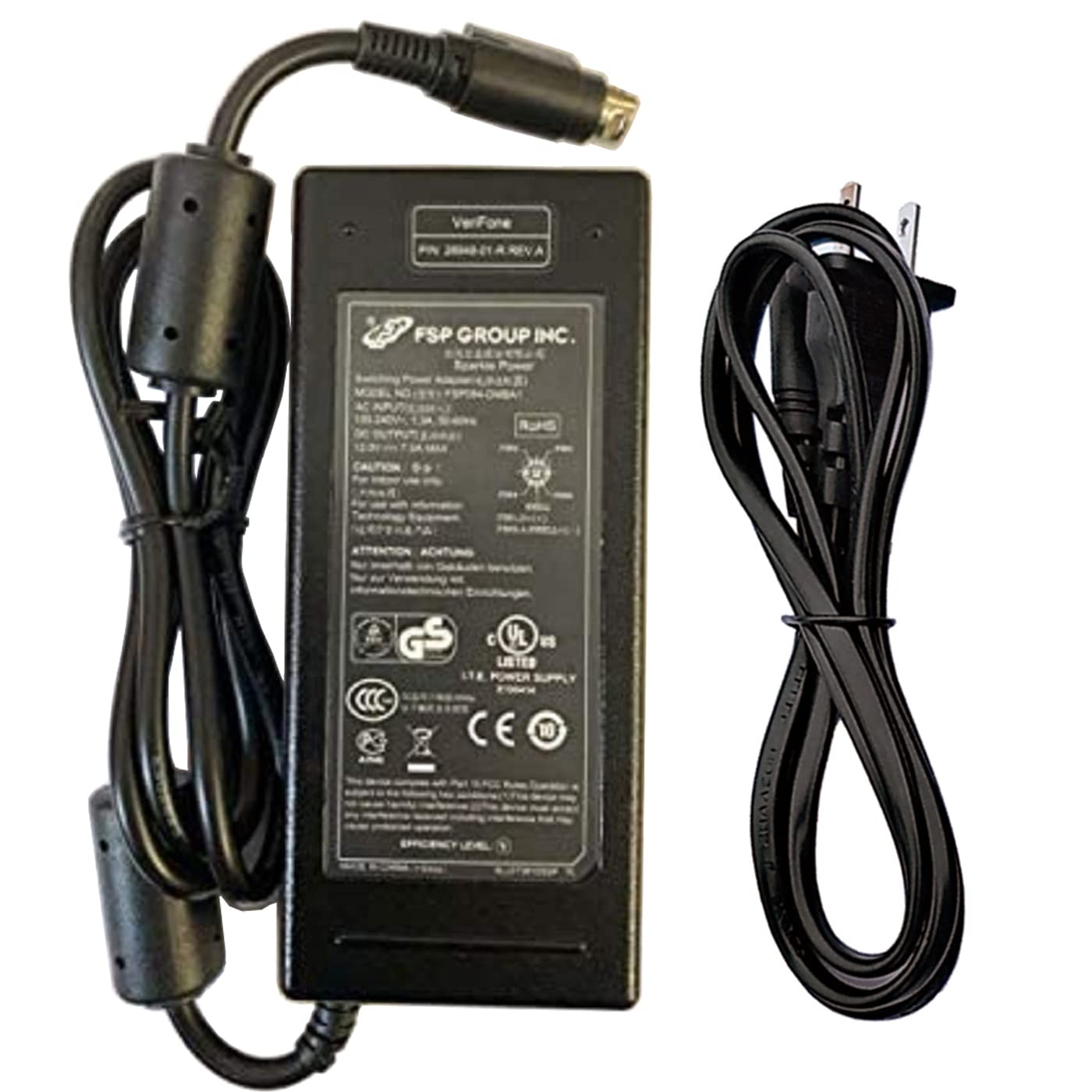 Original FSP 4-Pin DIN 12V UL AC/DC Adapter Compatible with D.C.12V Gateway D155-84W D15584W DC12.0V 7A 84W 12.0V 7.0A Switching Mode Power Supply Cord Cable Battery Charger (with 4-Prong Connector)