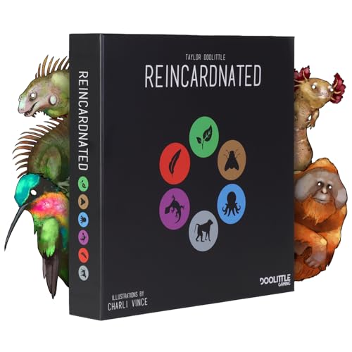 Doolittle Gaming Reincardnated A Turn-Based Deck Drafting Card Game - Strategy Party Game for 2-6 Players on Family Game Night