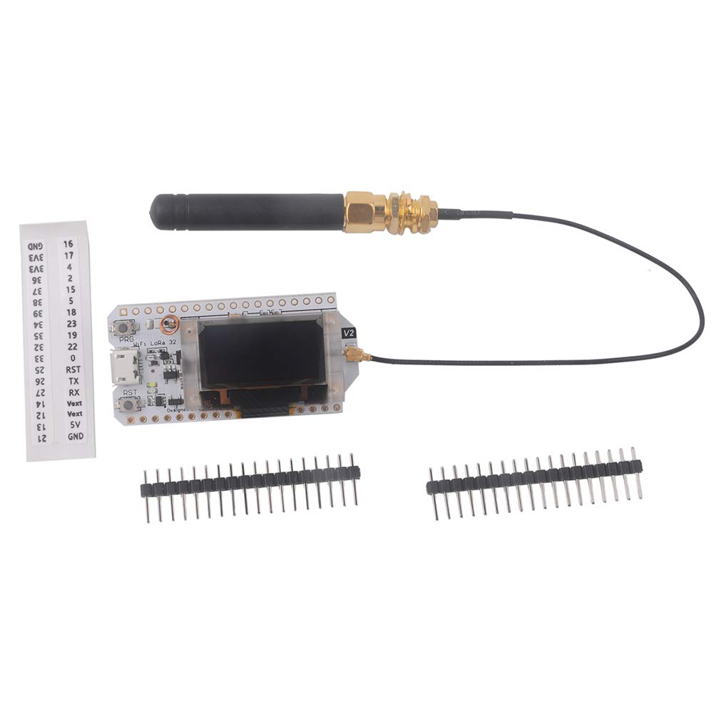 SX1276 LoRa Transceiver Module 868MHz 915MHz IOT 0.96inch OLED Display ESP32 Wifi Bluetooth Development Board + Antenna + JST Battery Connector for Arduino Nodemcu Geekstory