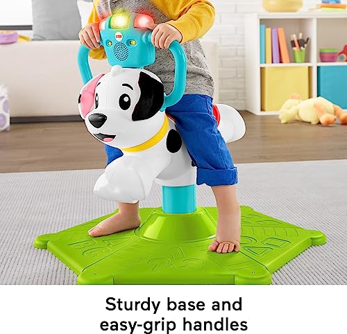 Fisher-Price Toddler Ride-On Learning Toy, Bounce and Spin Puppy Stationary Musical Bouncer for Babies and Toddlers Ages 12+ Months (Amazon Exclusive)