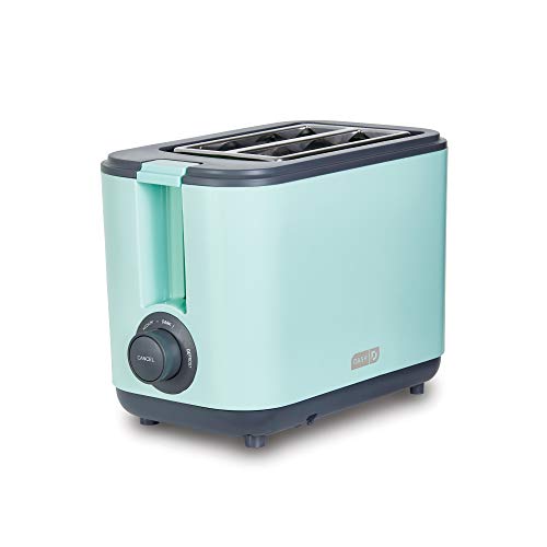 Dash Compact Air Fryer Oven Cooker, 2 Quart - Aqua & DEZT001AQ 2 Slice Extra Wide Slot Easy Toaster with Cool Touch + Defrost Feature, for Bagels, Specialty Breads & other Baked Goods, Aqua