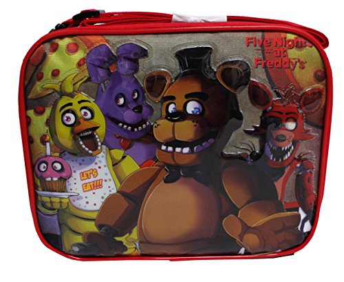 Five Nights At Freddys Lunch Bag FNAF Snack Bag Bonnie Chica Foxie -Back Checker