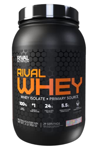 Rivalus Rivalwhey – Fruity Cereal 2lb - 100% Whey Protein, Whey Protein Isolate Primary Source, Clean Nutritional Profile, BCAAs, No Banned Substances, Made in USA