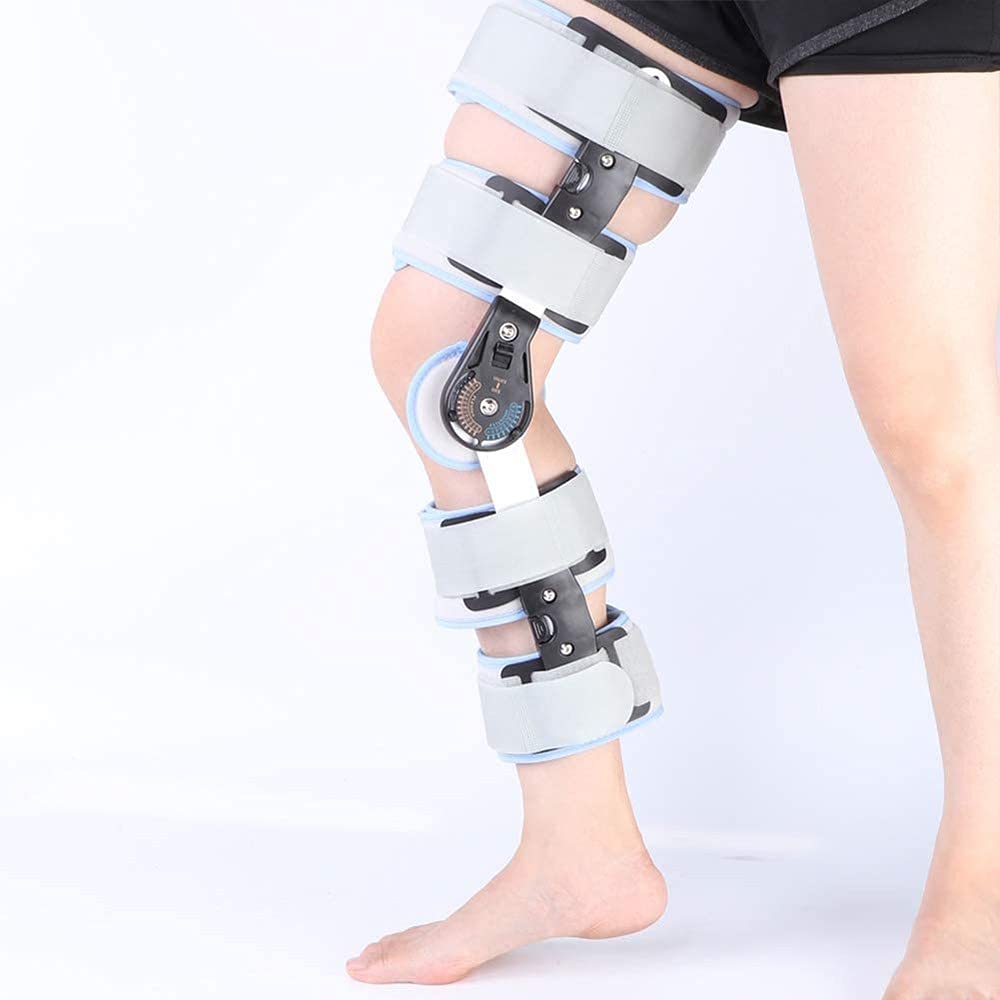 Adjustable Hinged ROM Knee Brace, Adjustable Leg Stabilizer, Knee Support Brace Post Operative Injury Support for ACL, PCL, MCL or LCL Wrap Orthopedic Guard Protector