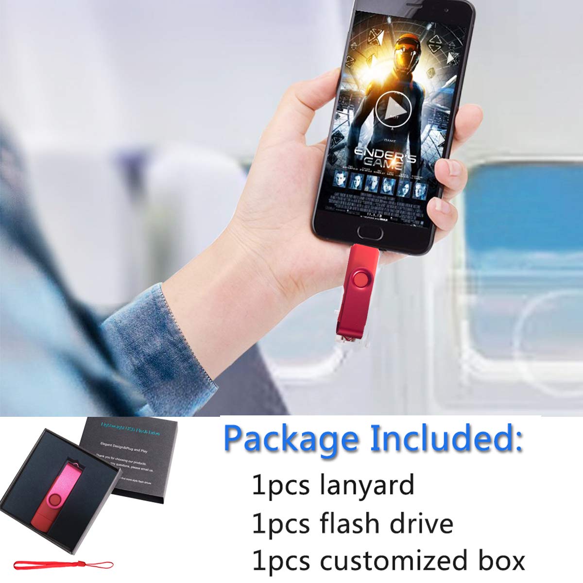 64GB Photo Stick, EASTBULL Android Flash Drive 3 in 1 USB Picture Keeper Memory Stick for Android/Type-C/Smartphone/Mac/PC/Laptop (Blue)