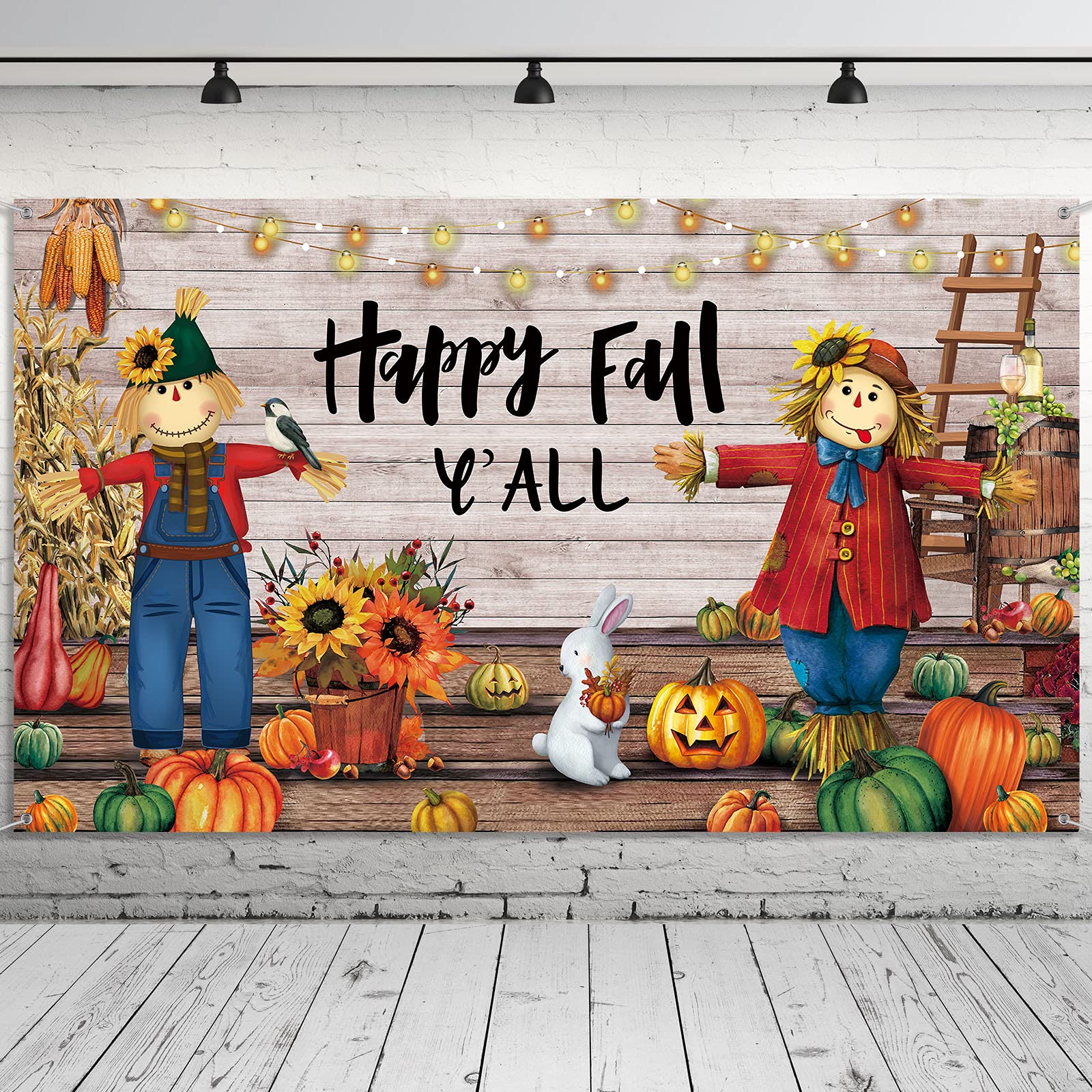 Fall Thanksgiving party Backdrop Extra Large Thanksgiving Decorations Outdoor Yard Banners Fall Thanksgiving Harvest Photography Backdrop Fall Party Supplies for Autumn Decorations, 72.8 x 43.3 Inch