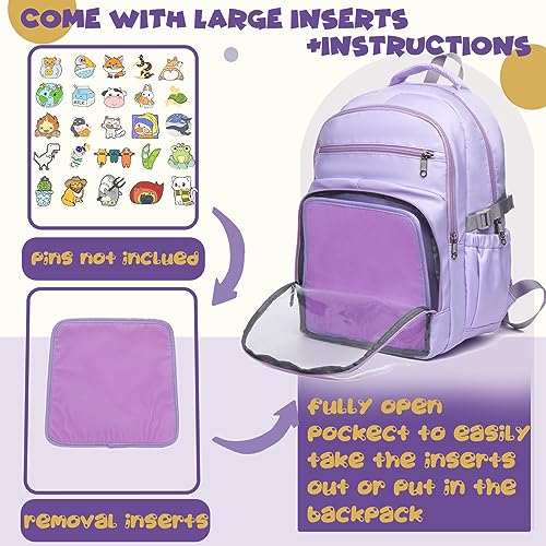 BLUEFAIRY Ita Bag Backpack Cute School Bag with insert Pin Display Backpack for School Anime Cosplay Gift (PURPLE)