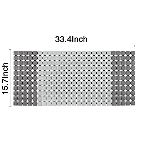BEMISO Non Slip Massage Bathtub Mat,Shower Mat Non Slip 33.4 x 15.7 Inch Large Size with Suction Cups and Drain Holes Bath Mat for Tub