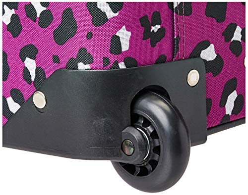 Rockland Fashion Softside Upright Luggage Set, Expandable,Telescopic Handle,Wheel, Purple Leopard, 2-Piece (14/19)
