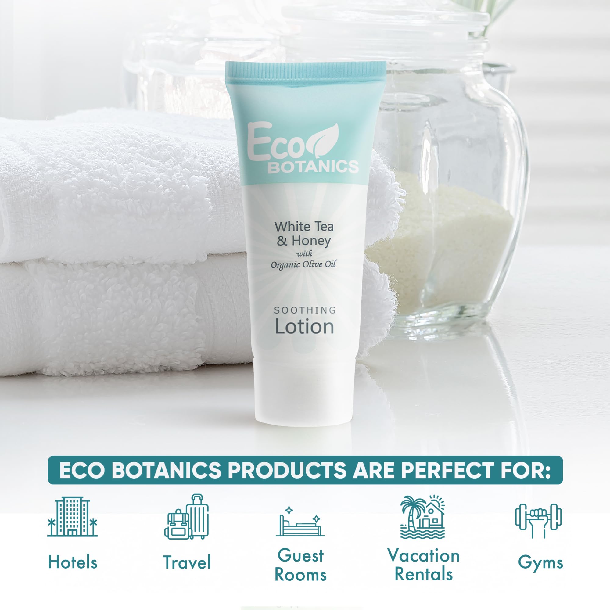 Eco Botanics Amenities Travel-Size Hotel Lotion, 0.85 oz. (Case of 300)