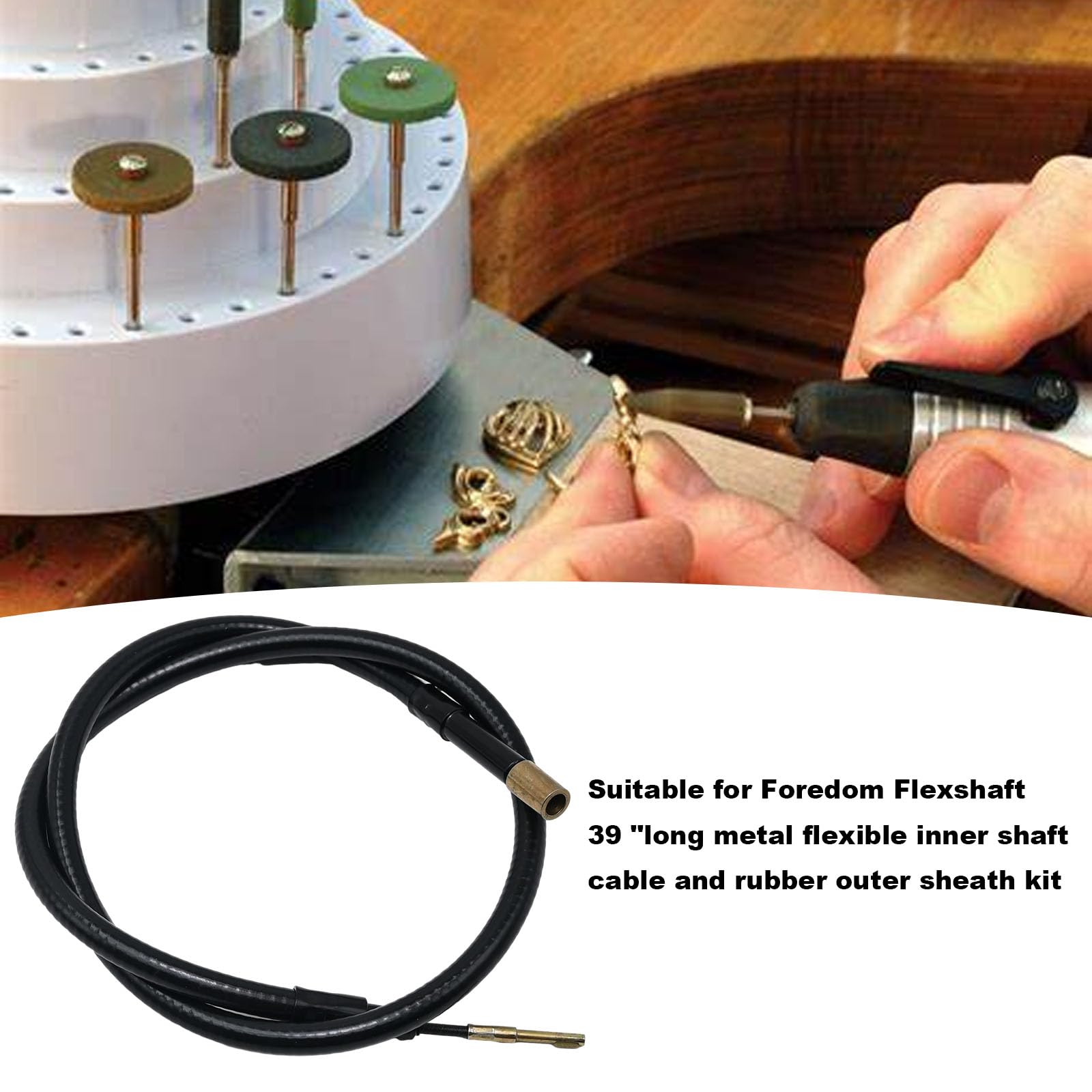 Aynaxcol 39β Metal Flexible Inner Shaft Cable & Rubber Outer Sheath Set for Flex Shaft Rotary Motors Replacement for Foredom Replacement for Grobet