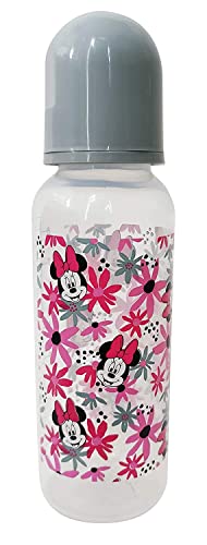 Cudlie Disney Baby Girl Minnie Mouse 9 oz Pack of 3 Baby Bottles, Tropic Floral