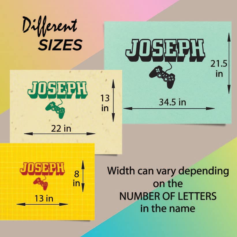 In-Style Decals Wall Vinyl Decal Home Decor Art Sticker 3D Personalized Name Boy Girl Gamer Controller Video Game Studio Teen Nursery Play Room Removable Stylish Mural Unique Design 2443