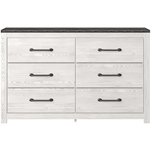 Signature Design by Ashley Gerridan Coastal 6 Drawer Dresser, Two Tone White